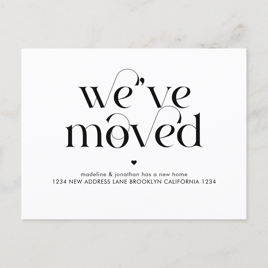 Simple Modern Minimal We've Moved Moving Announcement Postcard | Zazzle