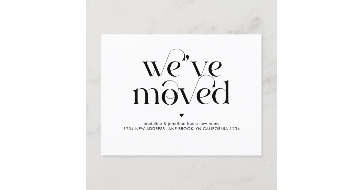 Simple Modern Minimal We've Moved Moving Announcement Postcard | Zazzle