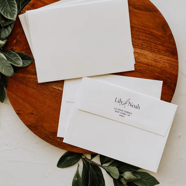 Simple Modern Minimal White Wedding Envelope | Zazzle