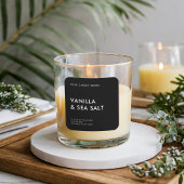 Simple Modern Minimalist Black Candle Label | Zazzle