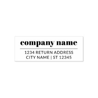 Simple Modern Minimalist Business Return Address Self-inking Stamp | Zazzle