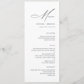 Simple Modern Minimalist Calligraphy Wedding Menu | Zazzle