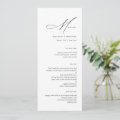 Simple Modern Minimalist Calligraphy Wedding Menu | Zazzle