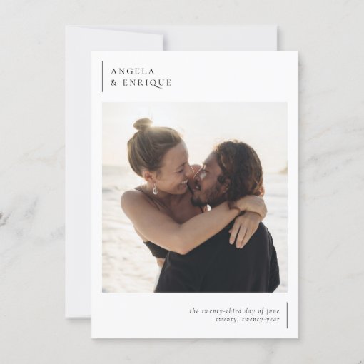 Simple Modern & Minimalist Romantic Photo Wedding Invitation | Zazzle