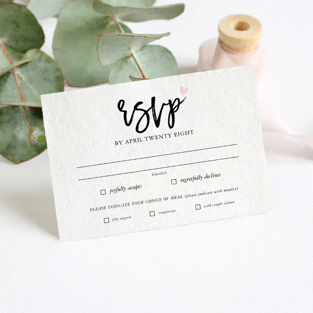 Simple Modern Minimalist RSVP Invitation Card | Zazzle
