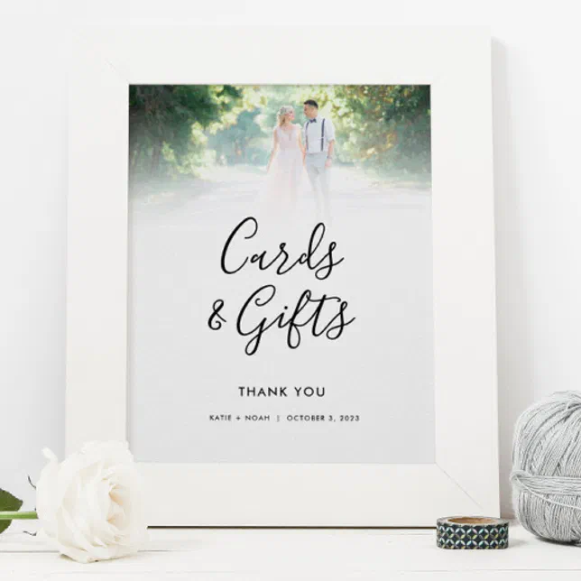 Simple Modern Minimalist Wedding Cards & Gifts Poster | Zazzle