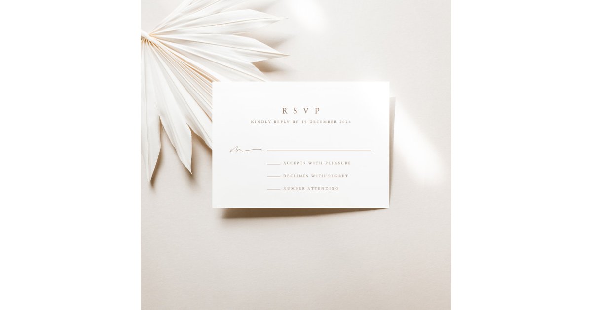 Simple Modern Minimalist Wedding RSVP Card | Zazzle