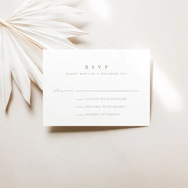 Simple Modern Minimalist Wedding RSVP Card | Zazzle