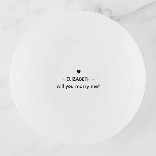 Simple Modern Minimalist Will You Marry Me Trinket Tray | Zazzle