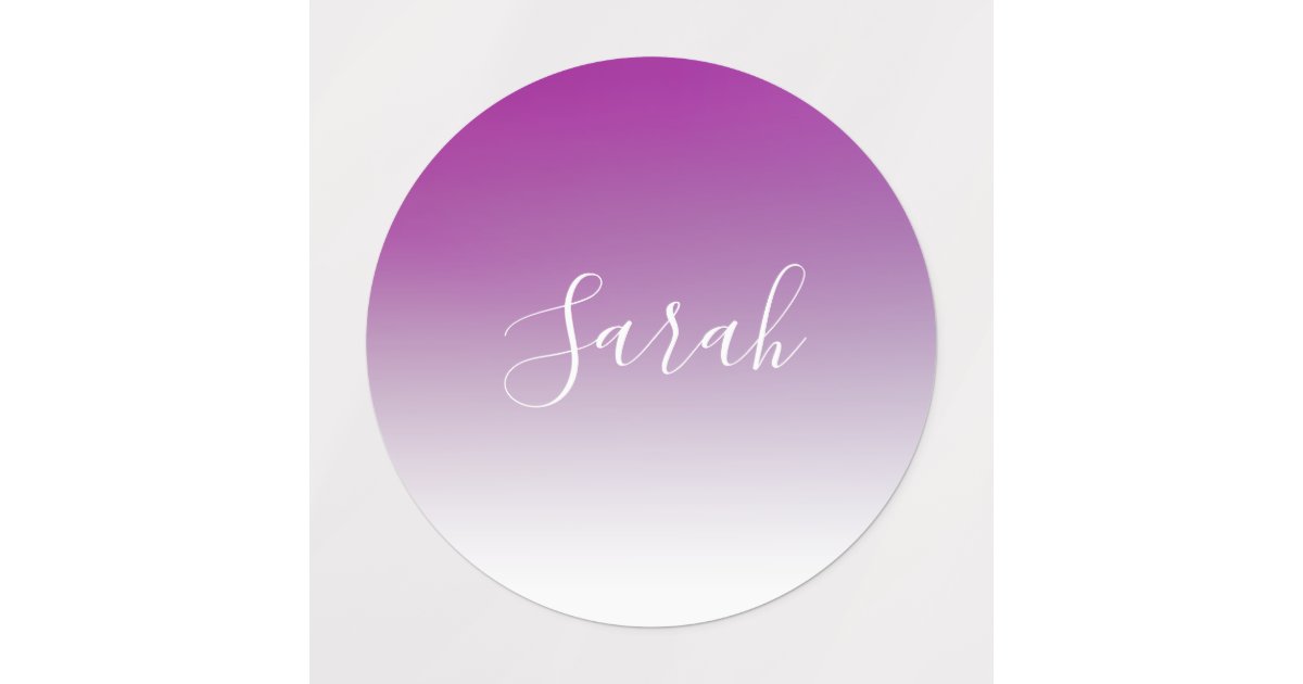 Simple Modern Minimalistic Purple Ombre Gradient Labels | Zazzle