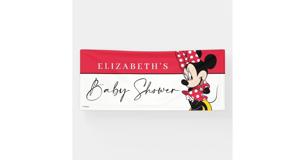 Simple Modern Minnie Mouse Baby Shower Banner | Zazzle