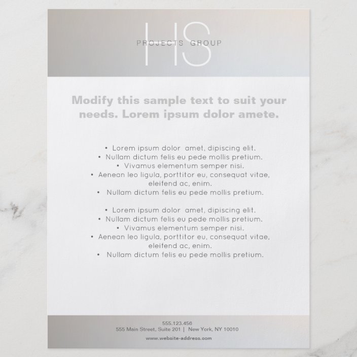 Simple Modern Monogram Professional Gray Silver Flyer | Zazzle.com