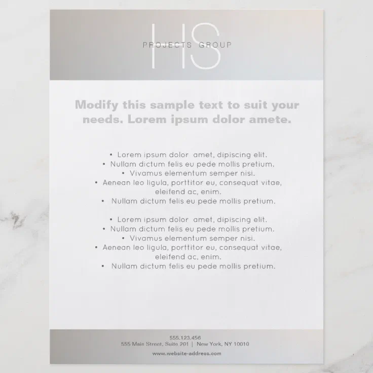 Simple Modern Monogram Professional Gray Silver Flyer | Zazzle