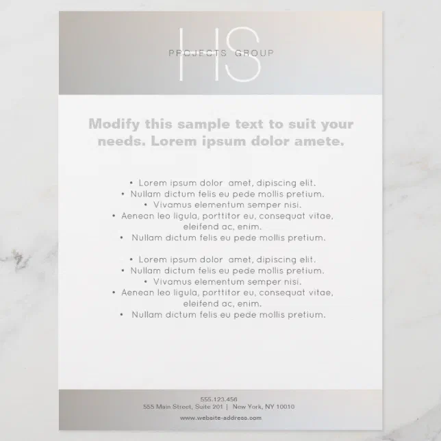 Simple Modern Monogram Professional Gray Silver Flyer | Zazzle