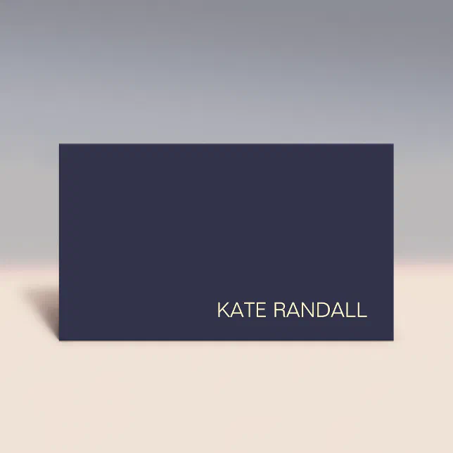 Simple Modern Navy Blue Professional Business Card | Zazzle