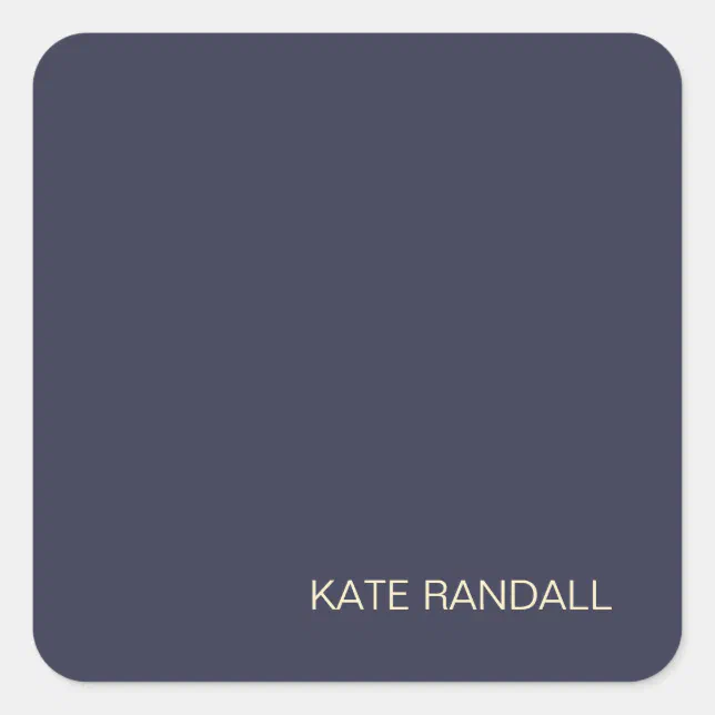 Simple Modern Navy Blue Professional Square Sticker | Zazzle