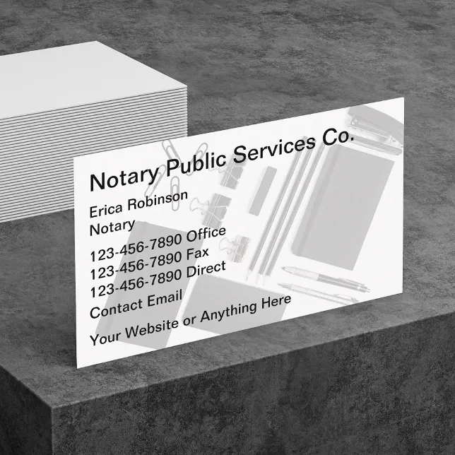 Simple Modern Notary Public Business Cards | Zazzle
