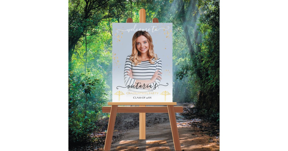 Simple Modern Nurse Graduation Photo Welcome Sign | Zazzle