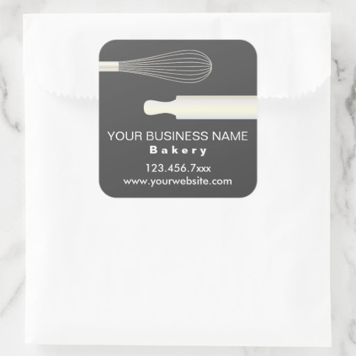 Simple Modern Pastry Bakery Packaging Square Sticker | Zazzle