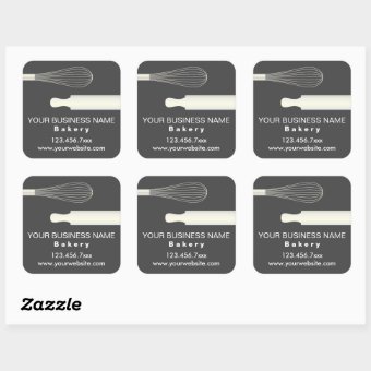 Simple Modern Pastry Bakery Packaging Square Sticker | Zazzle