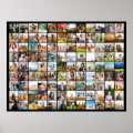 Simple Modern Personalized 108 Photo Collage Poster | Zazzle