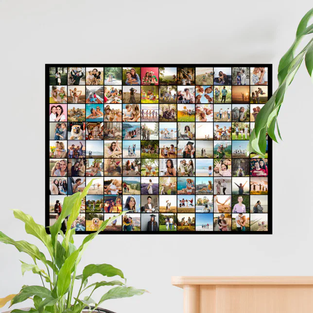 Simple Modern Personalized 108 Photo Collage Poster | Zazzle
