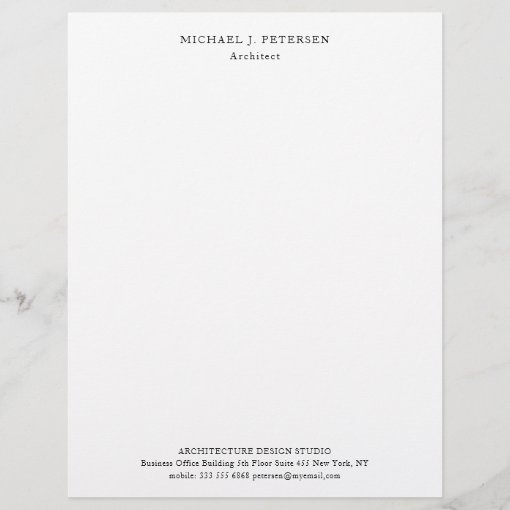 Simple modern personalized black and white letterhead | Zazzle