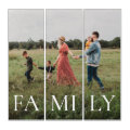 Simple Modern Personalized Family Photo Triptych | Zazzle
