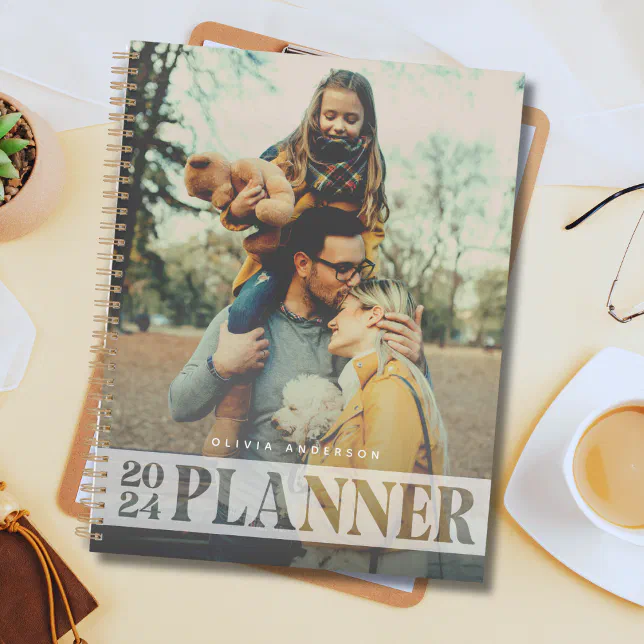 Simple Modern Personalized Photo | 2024 Overlay Planner | Zazzle