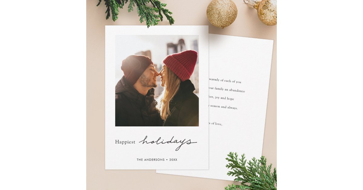 Simple Modern Personalized Photo Holiday Card | Zazzle
