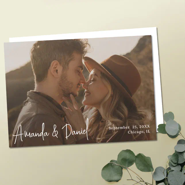 Simple Modern Photo Custom Save the Date Template | Zazzle