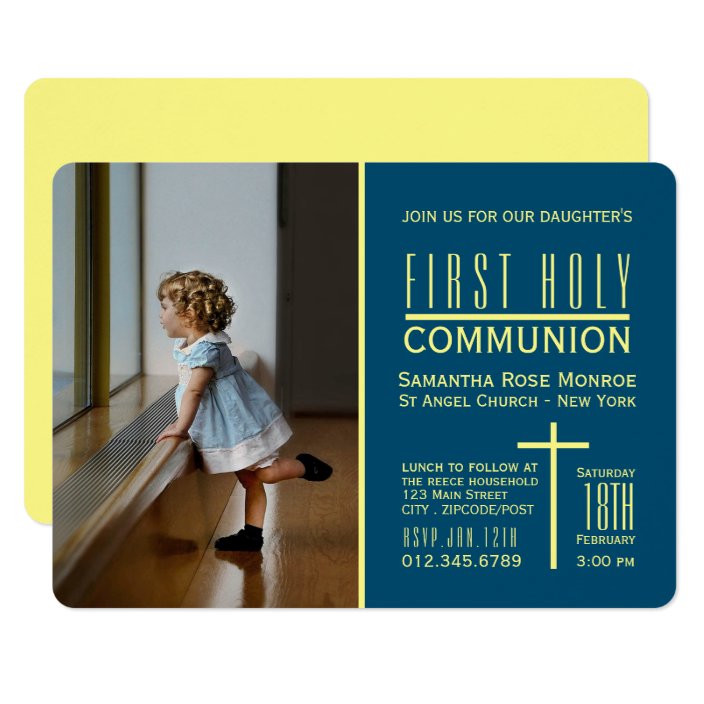 Simple Modern Photo, First Holy Communion Invitation | Zazzle.com