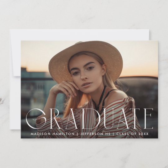 Simple Modern Photo Graduation Announcement | Zazzle.com