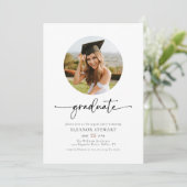 Simple Modern Photo Graduation Invitation | Zazzle