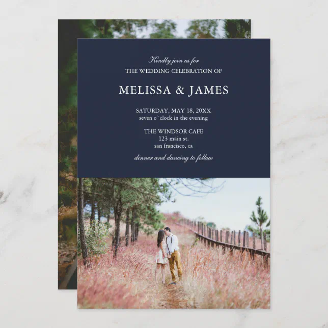 Simple Modern Photo Wedding Invitation | Zazzle