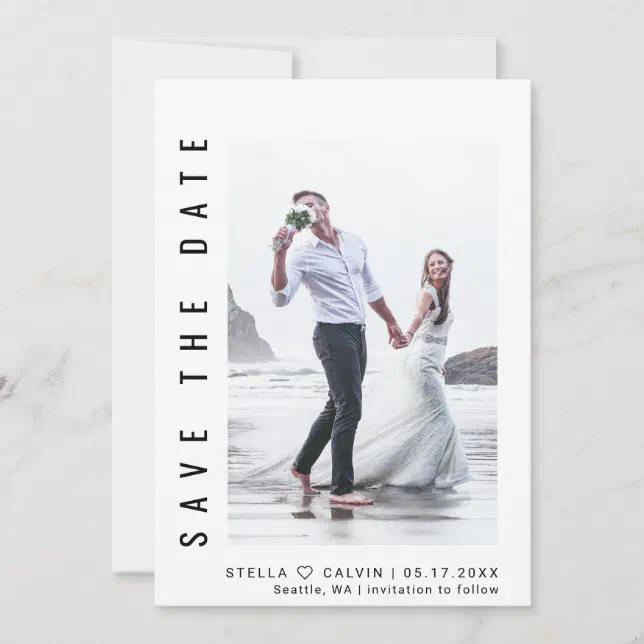 Simple & Modern Photo Wedding Save The Date | Zazzle