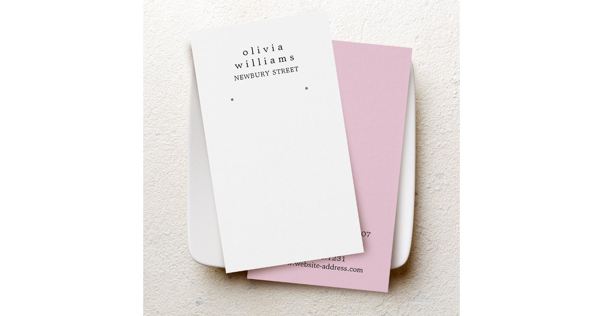 Simple Modern Pink Earring Display Card | Zazzle
