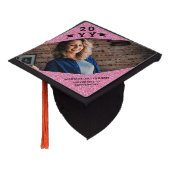 Simple Modern Pink Glitter Photo Grad Graduation Graduation Cap Topper ...