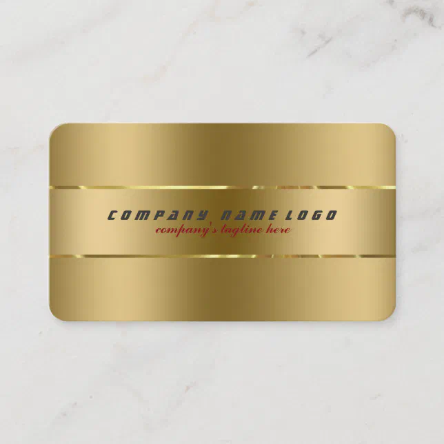 Simple Modern Plain Gold Metallic Design Business Card | Zazzle