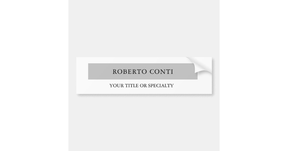 Simple Modern Plain Minimalist Bumper Sticker | Zazzle