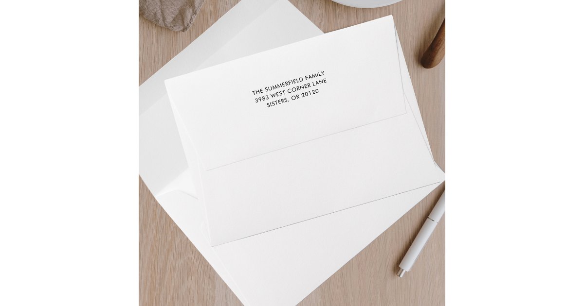 Simple Modern Plain Return Address Mailing Envelope | Zazzle