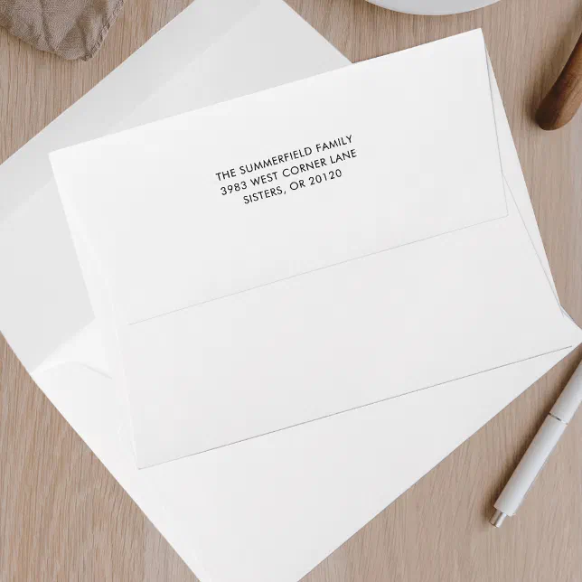 Simple Modern Plain Return Address Mailing Envelope | Zazzle