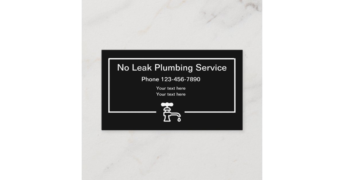 Simple Modern Plumber Service Business Card | Zazzle