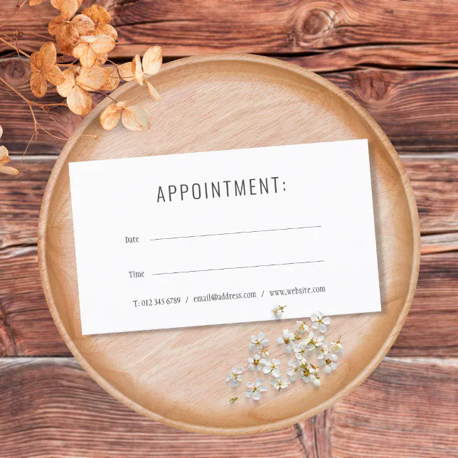 Simple Modern Professional Appointment Card | Zazzle