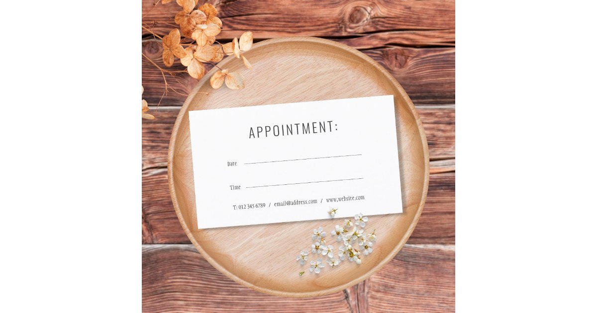 Simple Modern Professional Appointment Card | Zazzle
