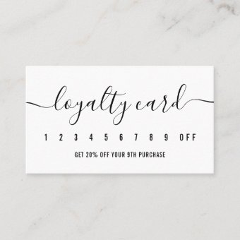 Simple Modern Professional Black And White Loyalty Card | Zazzle
