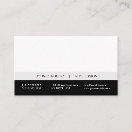Simple Modern Professional Black White Grey Matte Business Card | Zazzle