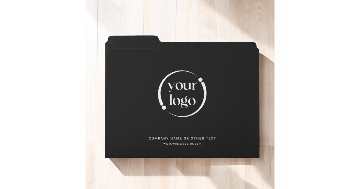 Simple Modern Professional Logo on Black File Folder | Zazzle
