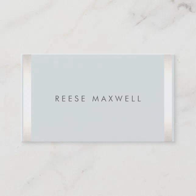 Simple Modern Professional Silver Border Gray 2 Business Card | Zazzle
