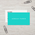 Simple Modern Professional Turquoise Blue Business Card | Zazzle
